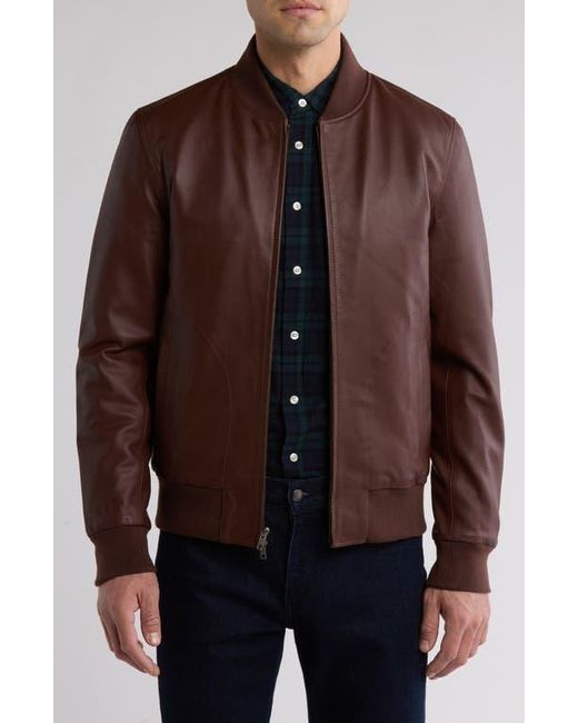 Slate & Stone Padded Leather Bomber Jacket in Brown for Men | Lyst