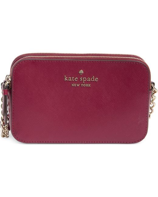 Kate Spade Cameron Double Zip Crossbody Bag in Red | Lyst