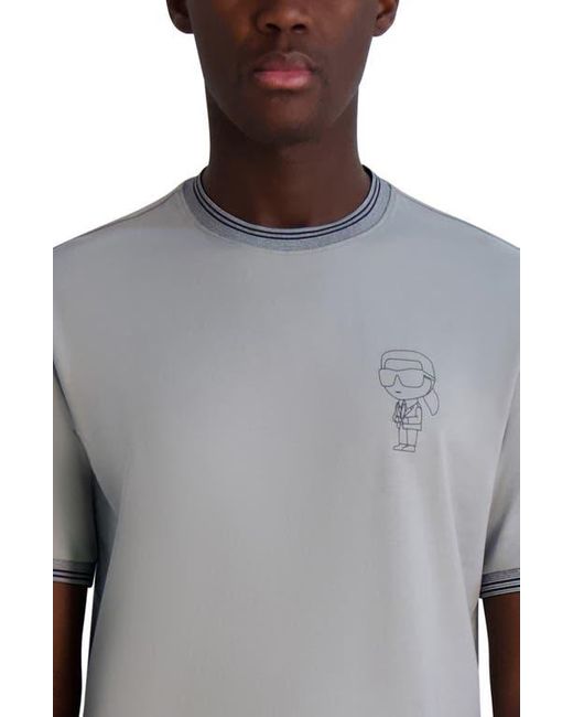 Karl Lagerfeld Outline Karl Logo Graphic T-Shirt in Gray for Men | Lyst
