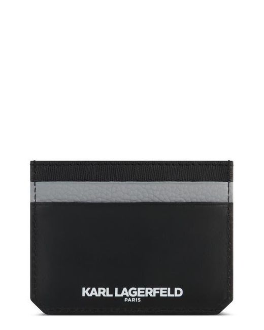 Karl Lagerfeld Monogram Leather Card Holder in Black for Men | Lyst