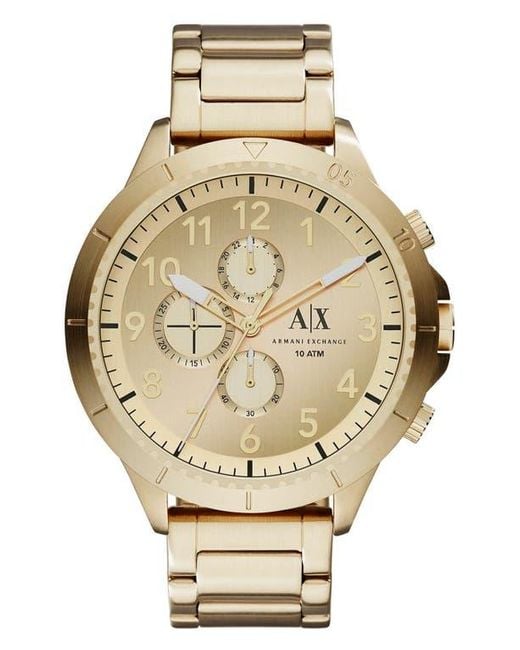 ARMANI EXCHANGE Chronograph Bracelet Wrist Watch in Metallic for Men | Lyst