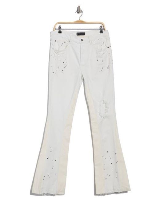Purple Brand Blowout Double Panel Flare Jeans in White for Men | Lyst
