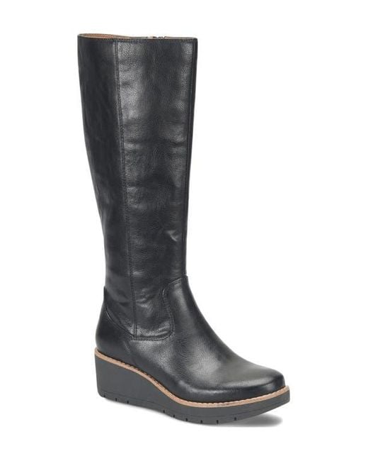 EuroSoft Faghan Wedge Knee High Boot in Black | Lyst