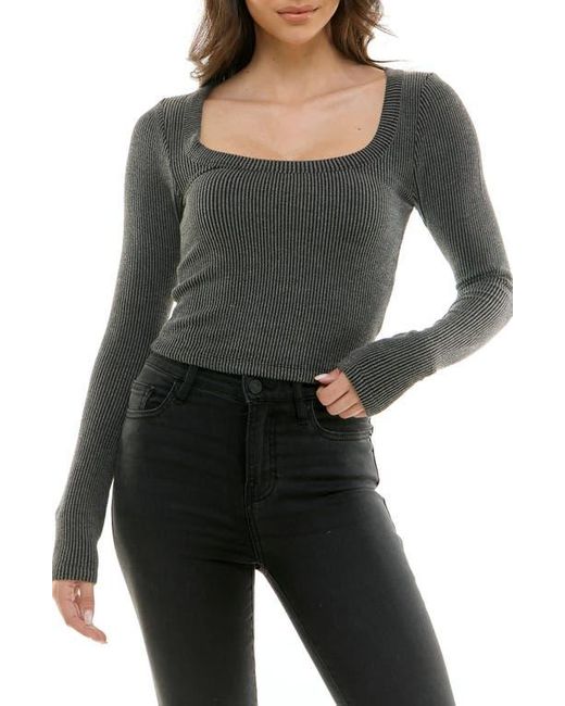 Urban Social 3D Ribbed Long Sleeve Top in Black | Lyst