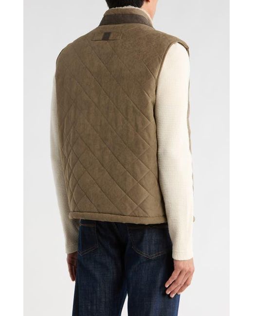 Rainforest Faux Shearling Lined Quilted Vest in Brown for Men | Lyst