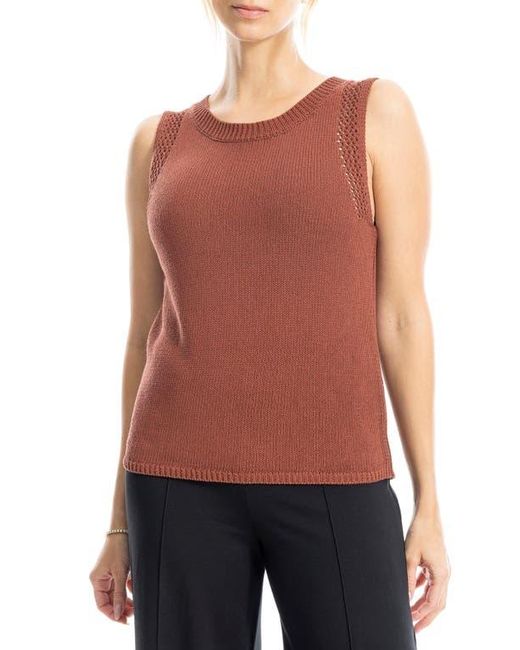 Max Studio Pointelle Stitch Crocheted Tank in Red | Lyst