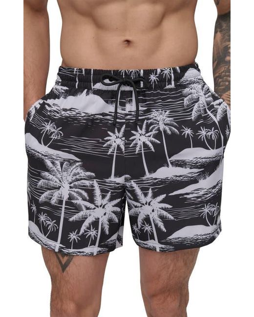 DKNY Modern Euro Swim Trunks in Black for Men | Lyst