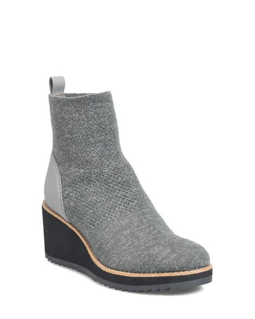 Söfft Elaina Wedge Knit Bootie in Gray | Lyst