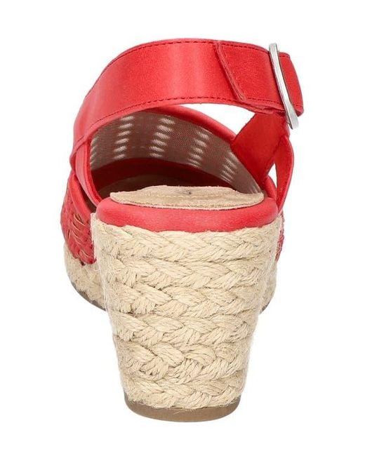 Easy Street Taffy Slingback Espadrille Wedge Sandal in Red | Lyst