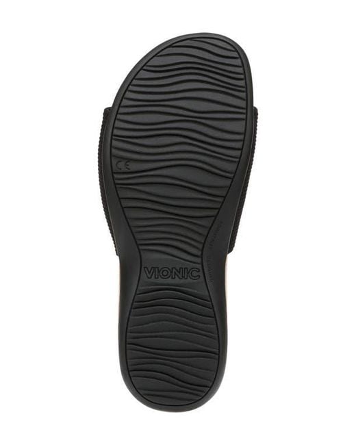 Vionic Renie Knit Slide Sandal in Black | Lyst