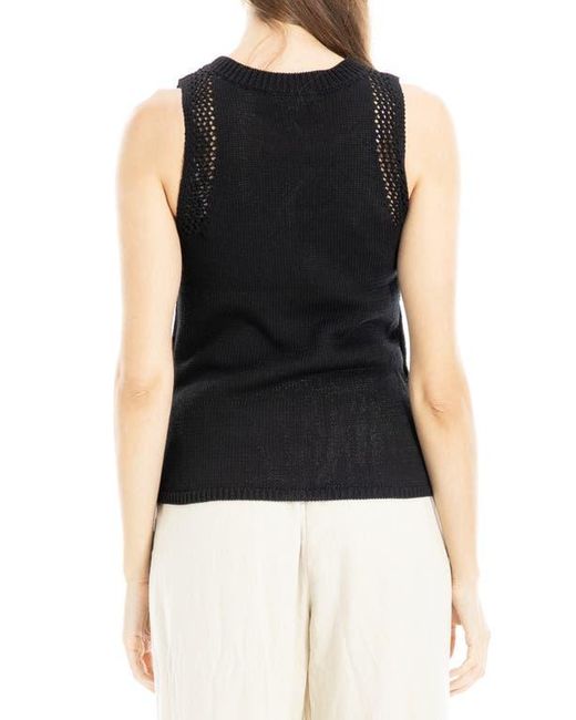 Max Studio Pointelle Stitch Crocheted Tank in Black | Lyst