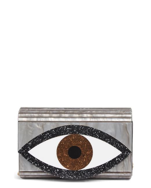 Kurt Geiger Evil Eye Envelope Crossbody Clutch Bag In Silver At Nordstrom Rack In Gray Lyst