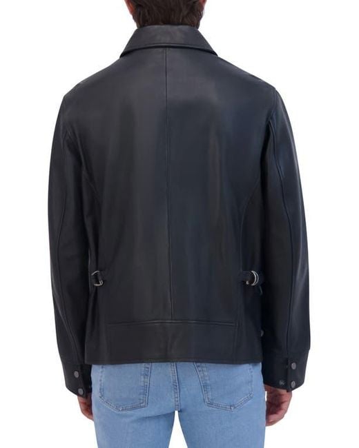 Robert Graham Lambskin Leather Jacket in Black for Men | Lyst