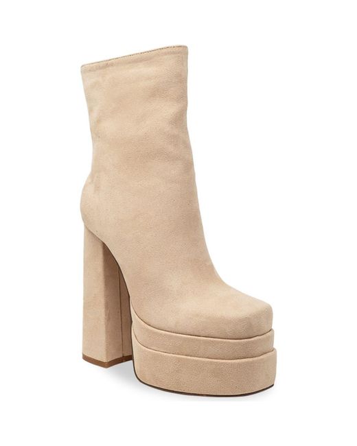 In Touch Footwear Wolfe Block Heel Double Platform Bootie in Natural | Lyst