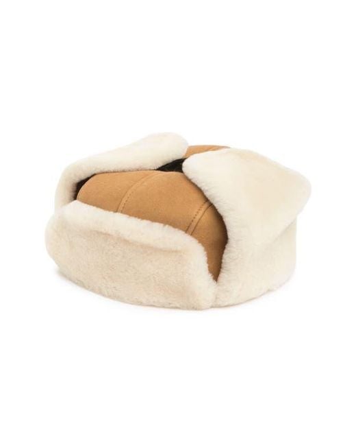 UGG Ugg Suede Genuine Shearling Trapper Hat in Natural for Men | Lyst