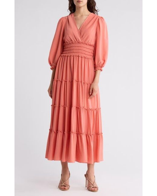 Max Studio Balloon Sleeve Tiered Maxi Dress | Lyst