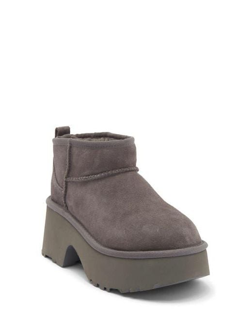 UGG Classic Ultra Mini New Heights Platform Boot in Gray | Lyst