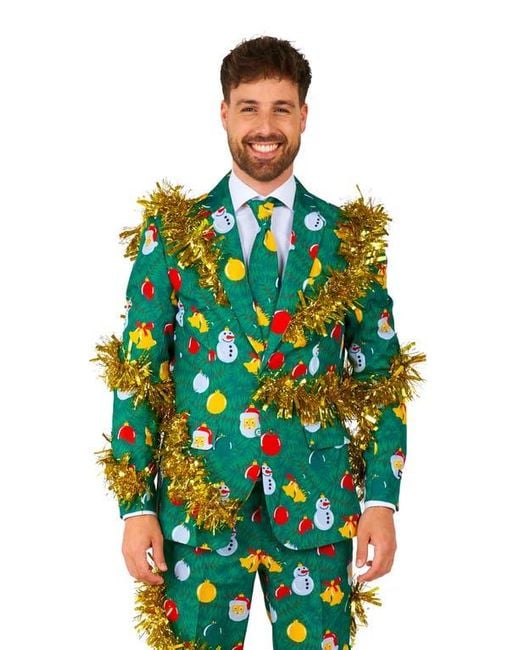 Opposuits Christmas Tree Suit & Tie in Green for Men | Lyst