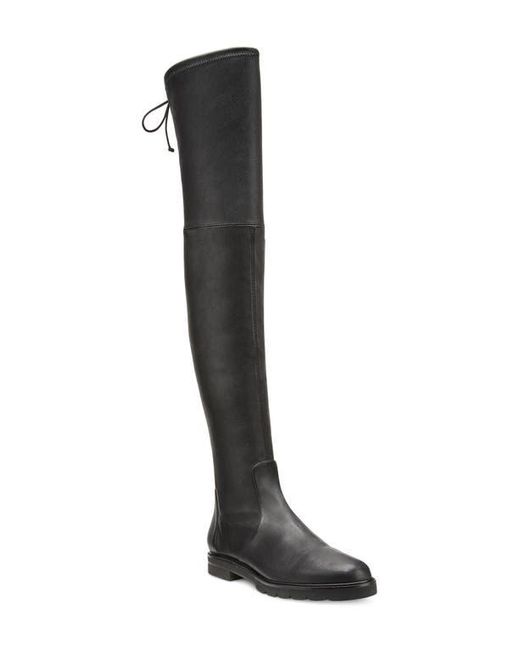 Stuart Weitzman Over-the-Knee Leather Lug Boots in Black | Lyst