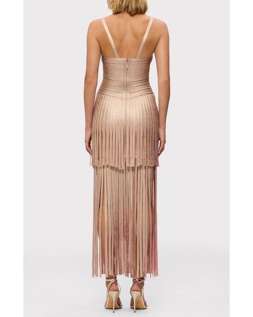 Hervé Léger The Metallic Vivienne Bandage Gown in Brown | Lyst