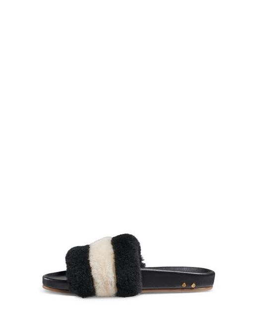 Beek Martin Genuine Shearling Slide Sandal in Black | Lyst