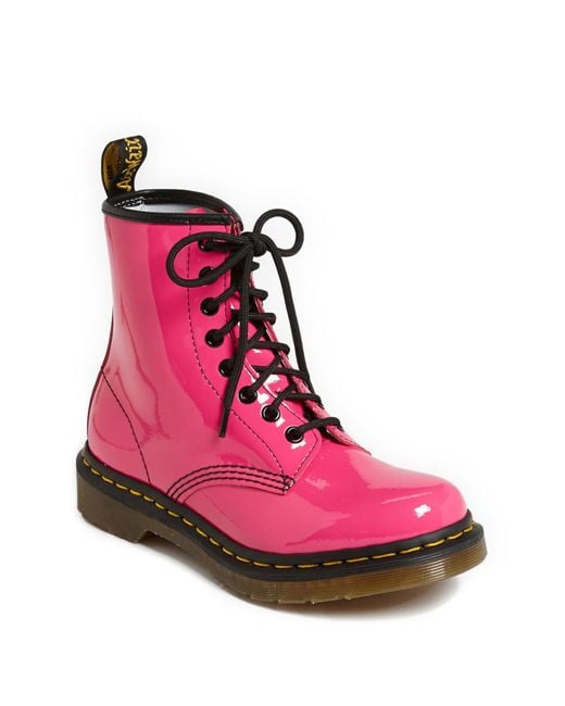 Dr. Martens Dr. Marten's Original 1460 Patent, Boots in Pink | Lyst
