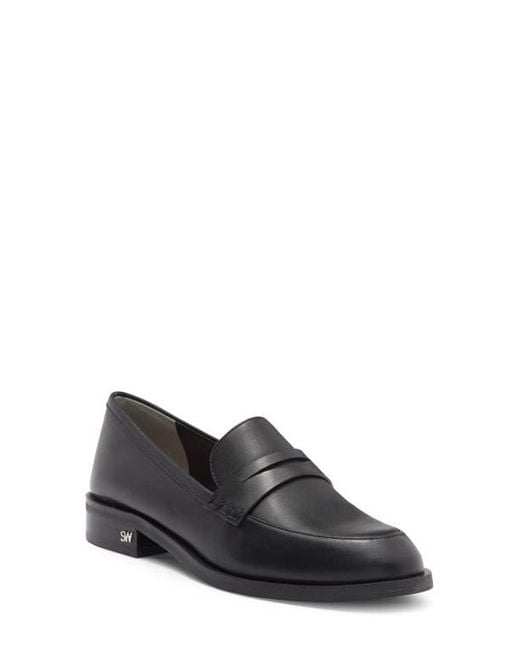 Stuart Weitzman Emi Penny Loafer in Black | Lyst
