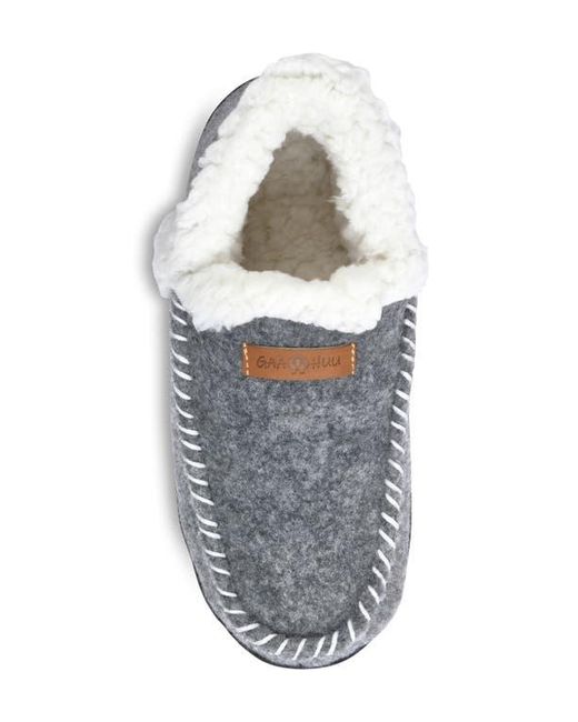 GAAHUU Faux Fur Moc Toe Slipper in Gray | Lyst