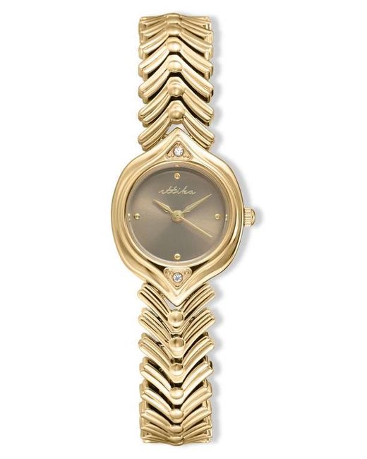 Ettika Round Case Chevron Strap Watch in Metallic | Lyst