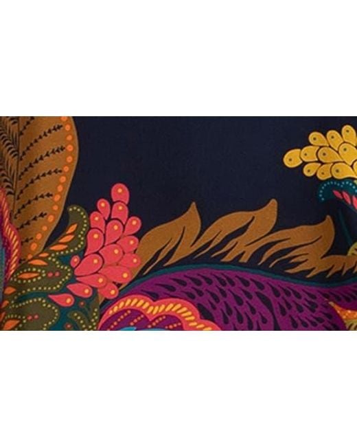 Trina Turk Global Elbow Sleeve Silk Shift Dress in Blue | Lyst