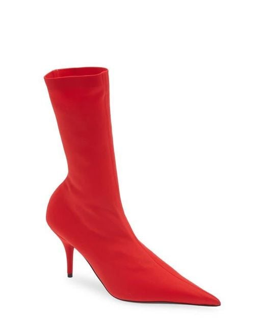 Balenciaga Pointed Toe Sock Boot in Red | Lyst