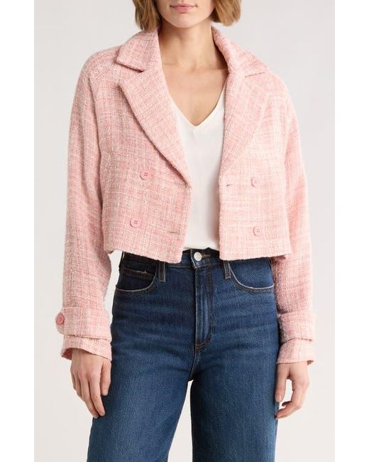 AREA STARS Ursula Tweed Crop Jacket in Pink | Lyst
