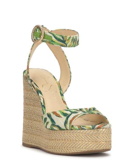 Jessica Simpson Kamindi Platform Wedge Sandal in Green | Lyst