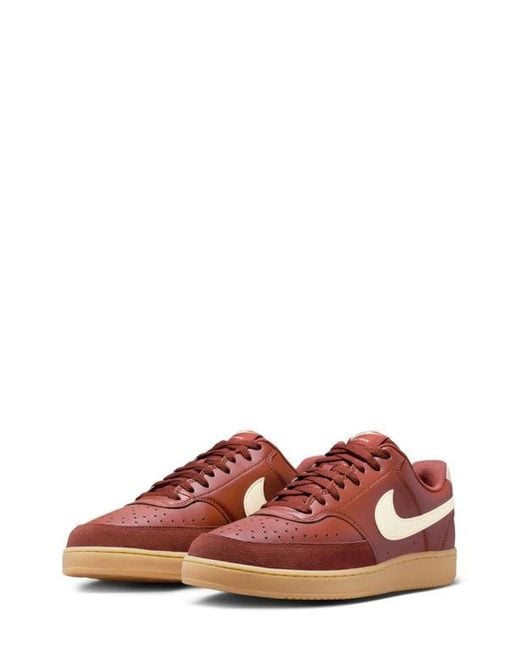 Nike Court Vision Low Sneaker in Red for Men | Lyst