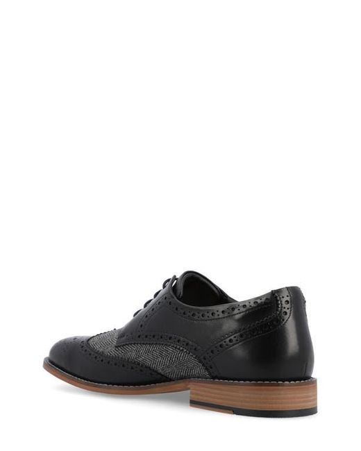 Thomas & Vine Filmore Herringbone Wingtip Derby in Black for Men | Lyst
