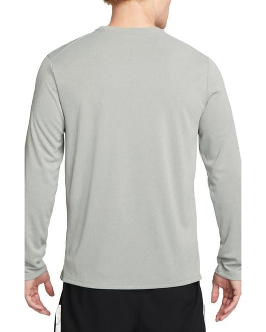 Nike Dri-Fit Uv Long-Sleeve Running Top in Gray for Men | Lyst