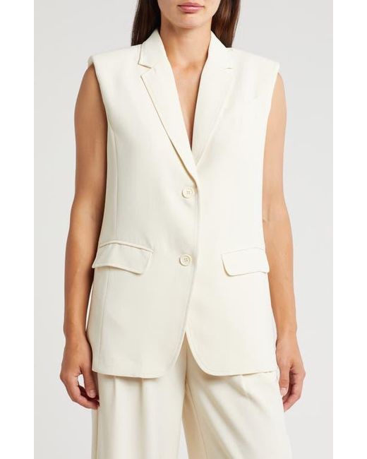 Max Studio Notched Lapel Oversize Vest in White | Lyst