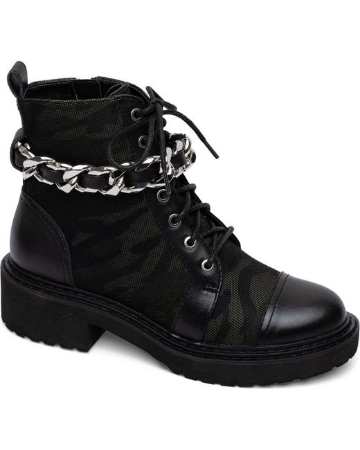 Linea Paolo Thexton Chain Lace-Up Boot in Black | Lyst