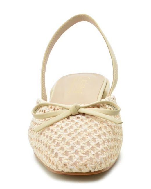 Catherine Malandrino Slingback Raffia Mule Flat in Natural | Lyst