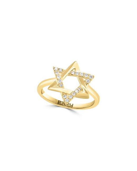 Effy 14K Diamond Star Of David Ring in Metallic | Lyst