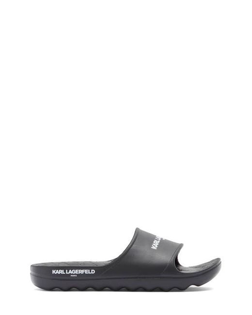 Karl Lagerfeld Block Logo Slide Sandal in Gray for Men | Lyst