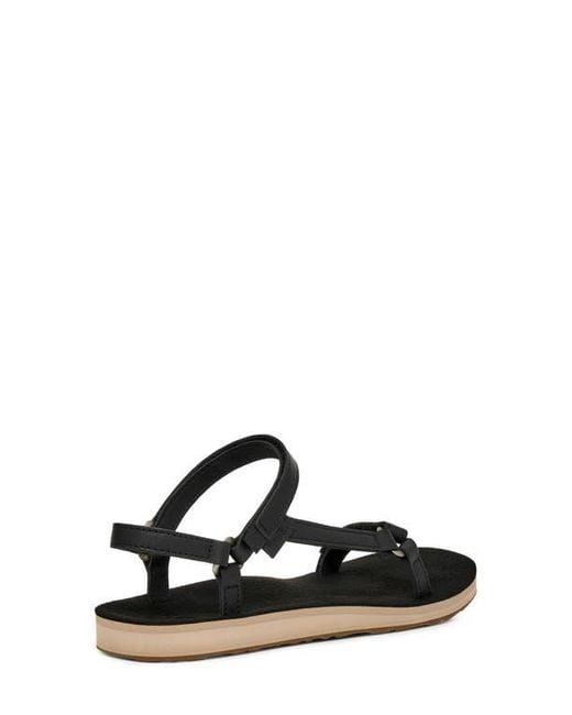 Teva Original Universal Slim Leather Sandal in Black | Lyst