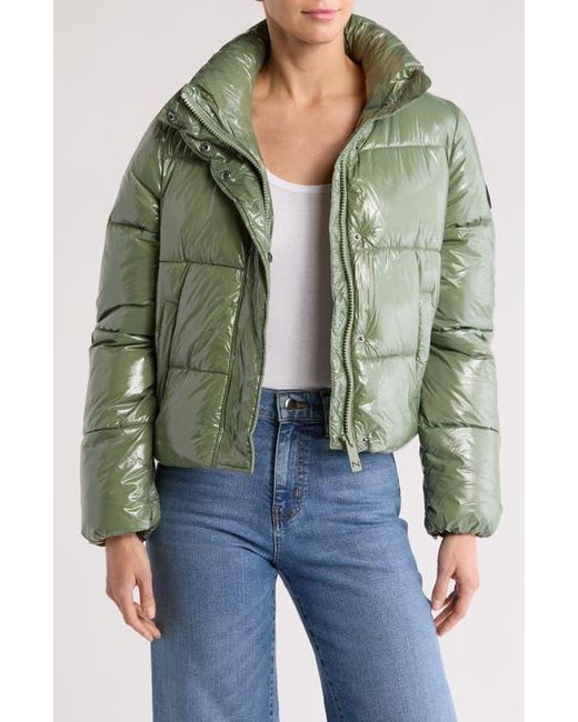 Noize Coco Crop Water Resistant Puffer Jacket in Green | Lyst