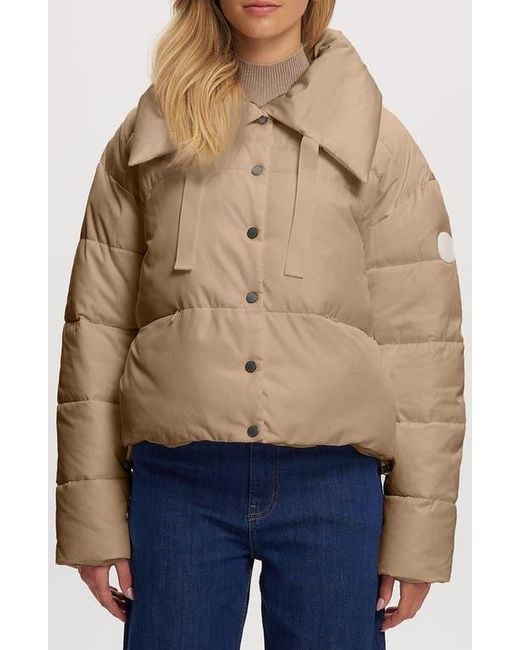 Noize Cropped Puffer Drawstring Jacket in Blue | Lyst