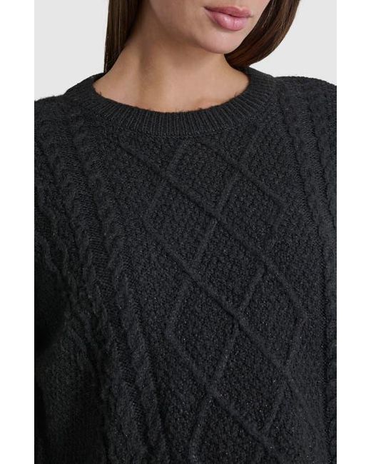 DKNY Diamond Cable Stitch Sweater in Black | Lyst