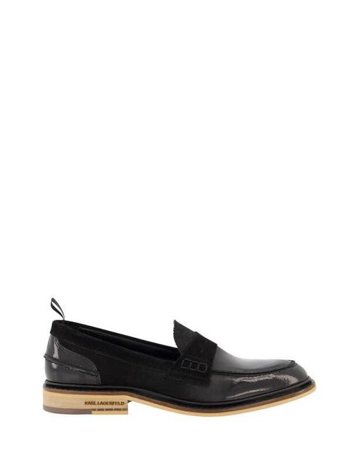Karl Lagerfeld Label Penny Loafer in Black for Men | Lyst