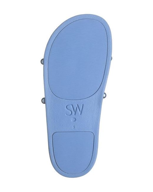 Stuart Weitzman Superstud Pool Slide in Blue | Lyst