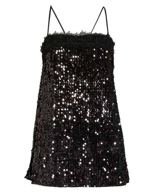 Free People That Girl Sequin Mini Slipdress In Black Lyst