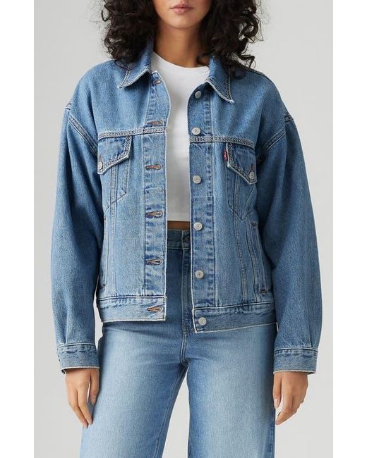 Levi's '90S Stitch Detail Denim Trucker Jacket in Blue | Lyst