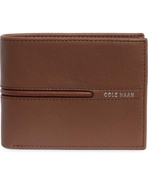 Cole Haan Broome Passcase Wallet in Brown for Men | Lyst